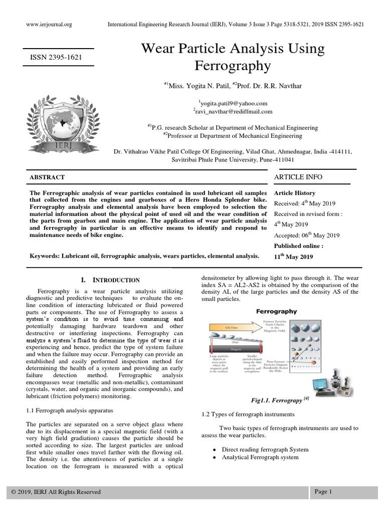 Wear Particle Analysis Using Ferrography | PDF | Wear | Lubricant