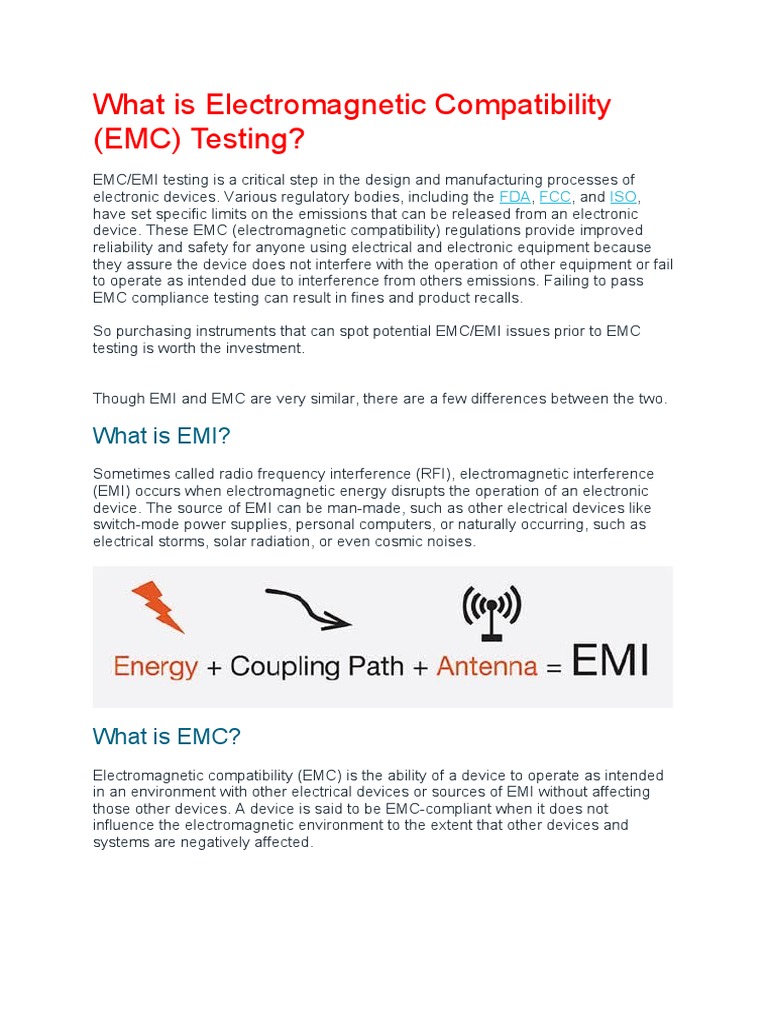 EMC What Is Electromagnetic Compatibility | PDF | Electromagnetic ...