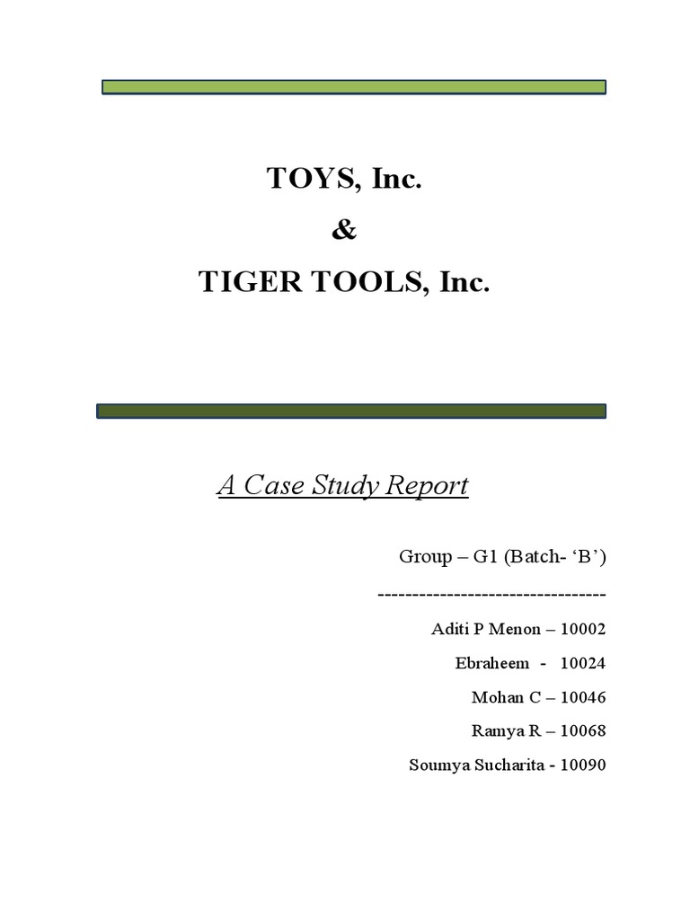 Case Study: Toys Inc. & Tiger Tools Analysis | PDF | Mean | Normal ...