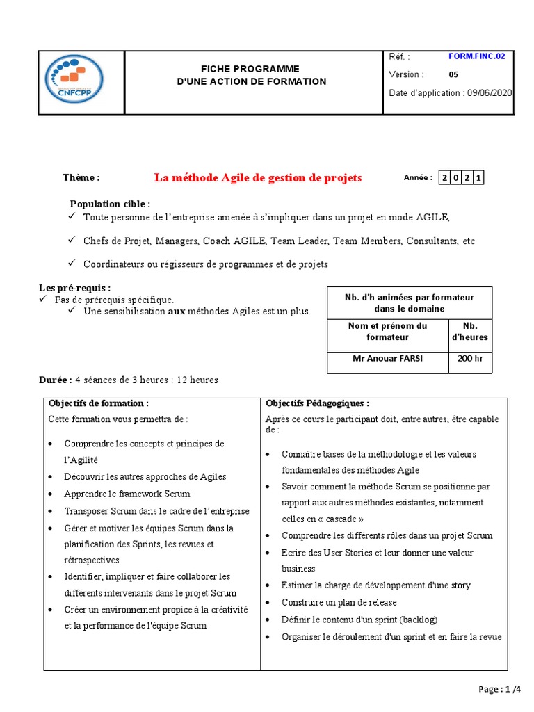 Formation Agile et Scrum pour Pros | PDF | Scrum (développement ...