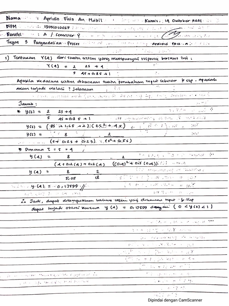 APRIDIO FAIZ AN NABIL - PARALEL A - Tugas 3 Pengendalian Proses | PDF