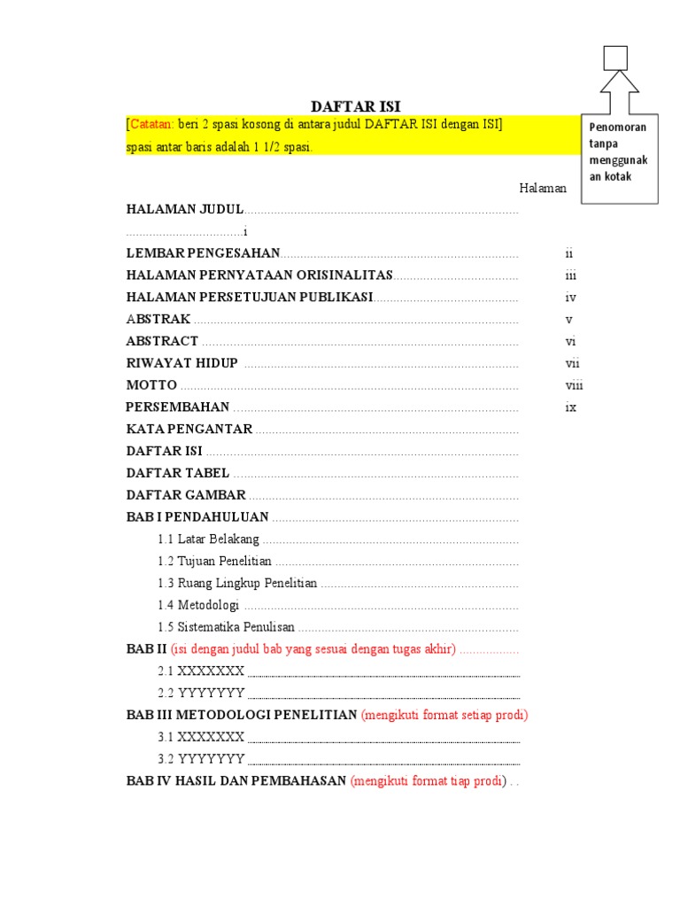 Daftar Isi, Tabel, Gambar Dan Simbol | PDF