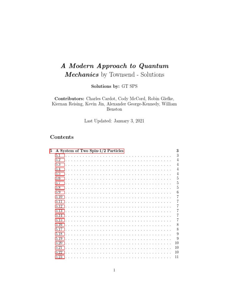 Chapter 5 Townsend Solutions | PDF | Hamiltonian (Quantum Mechanics ...