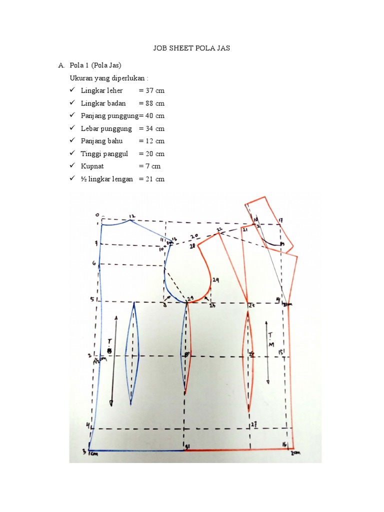 Pembuatan Pola Jas | PDF