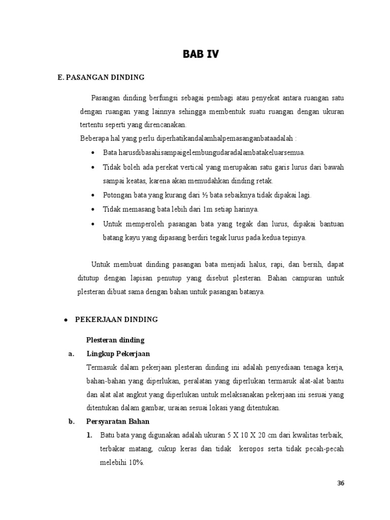 Bab 4 - Pekerjaan Dinding | PDF