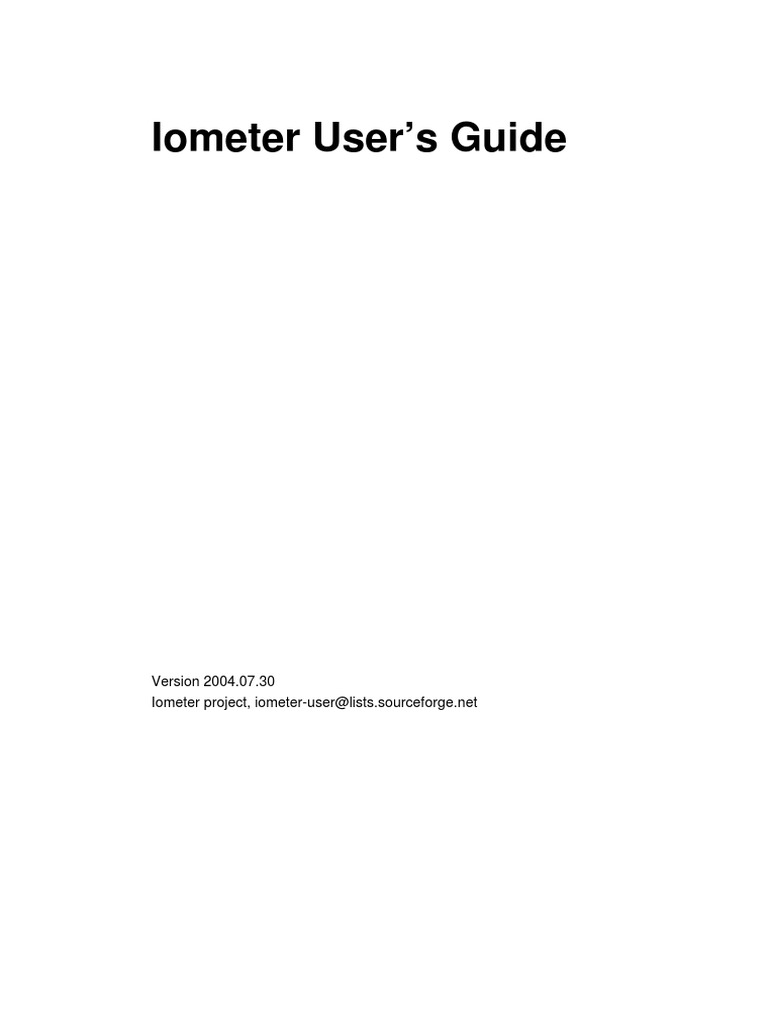 Iometer User's Guide | PDF | Command Line Interface | Computer Network