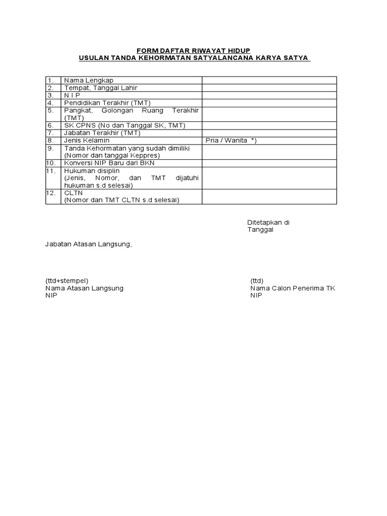 Format Form DRH | PDF