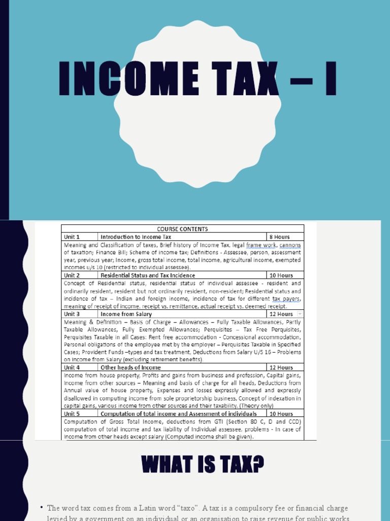 Introduction To Income Tax | PDF | Taxes | Tax Deduction