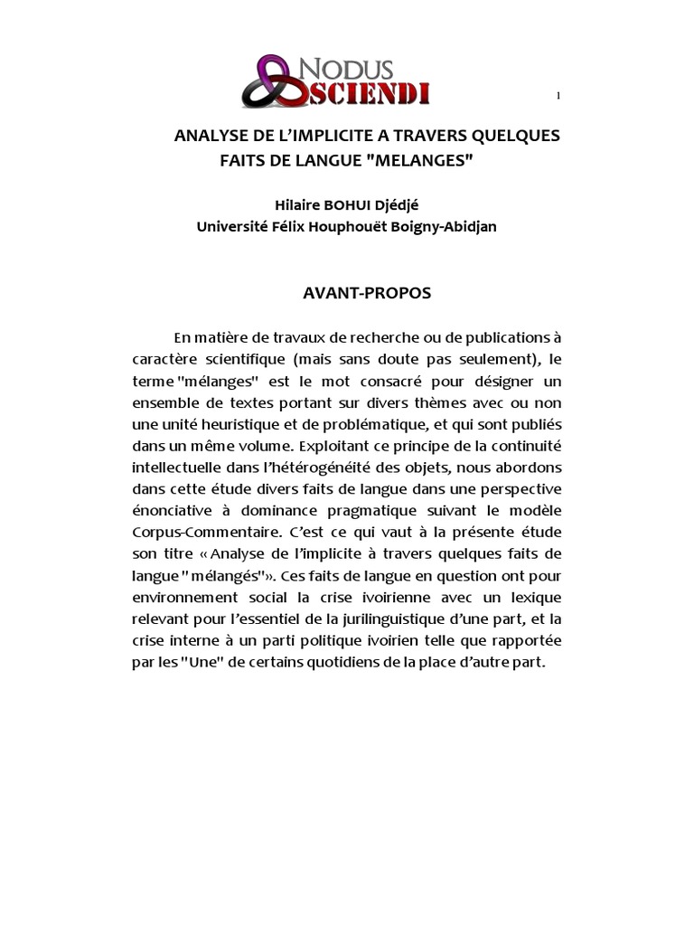 Analyse de l'implicite en jurilinguistique | PDF