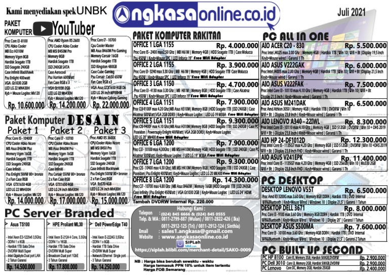 Angkasa - Rakitan 2 Juli 2021 | PDF | Computer Hardware | Computing