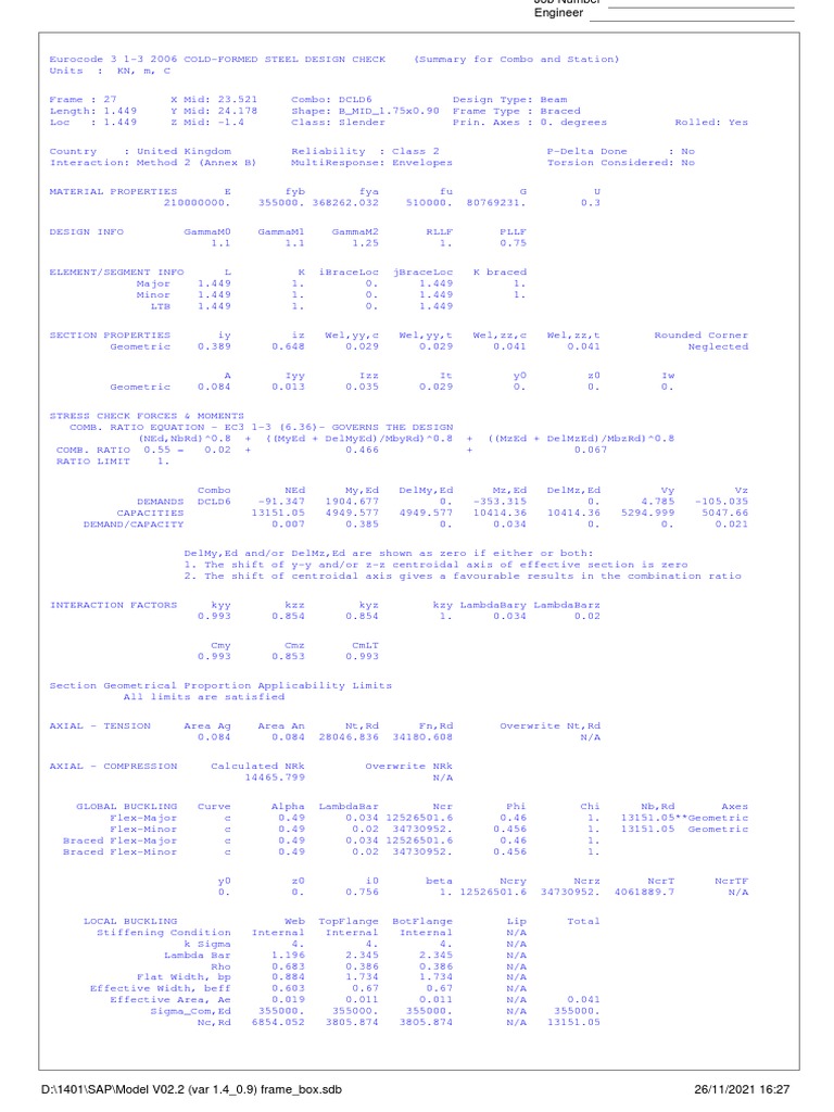 Cold-Formed Steel Design Check | PDF | Buckling | Economic Sectors