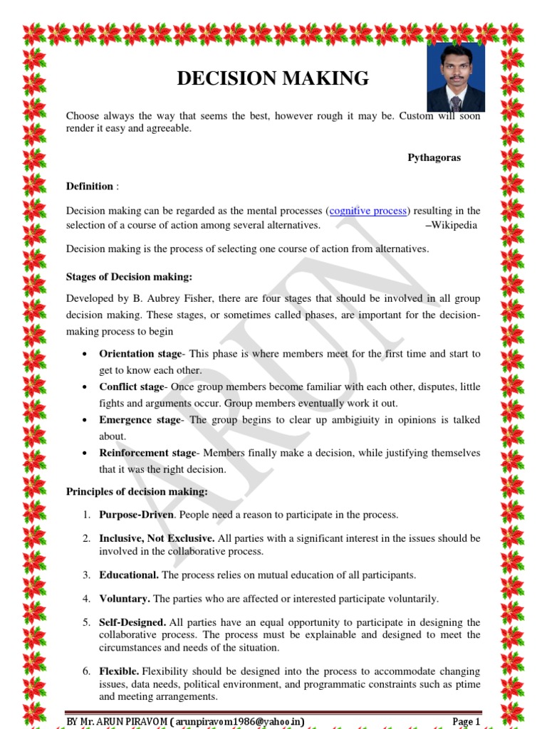 Decision Making | PDF | Decision Making | Goal