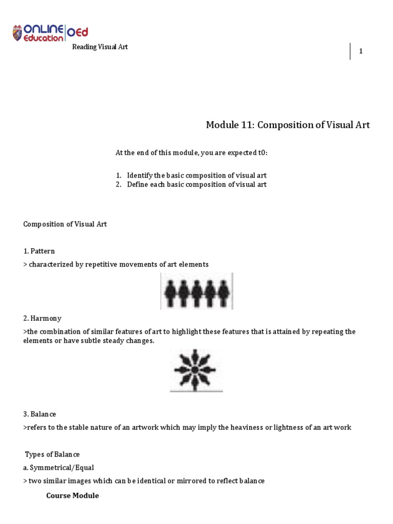 Module 11 Composition of Visual Art | PDF | Composition (Visual Arts) | Light