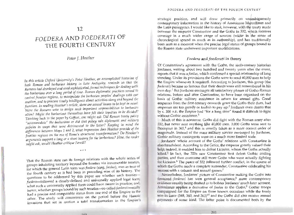 Foedera and Foederati in The Fourth Century by PeterHeather | PDF