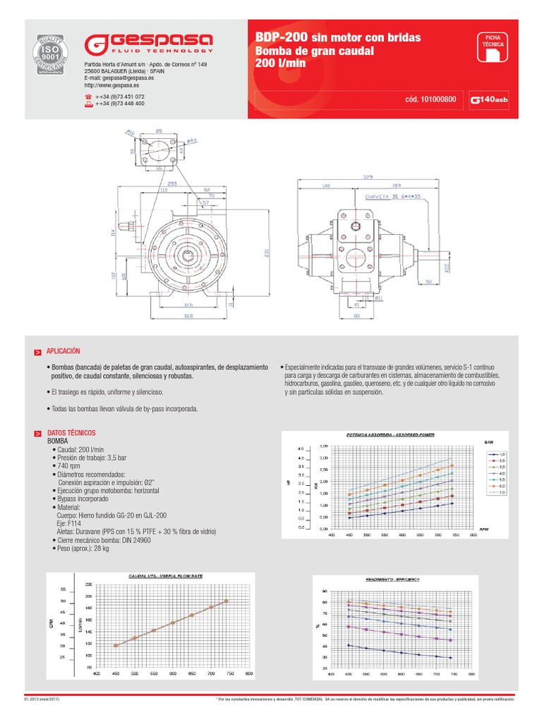 BDP200 Sin Motor Con Bridas G140asb | PDF | Ingeniería mecánica
