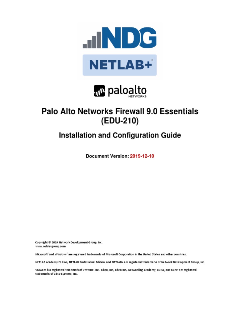 Palo Alto Networks Firewall 9.0 Essentials (EDU-210) : Installation and ...