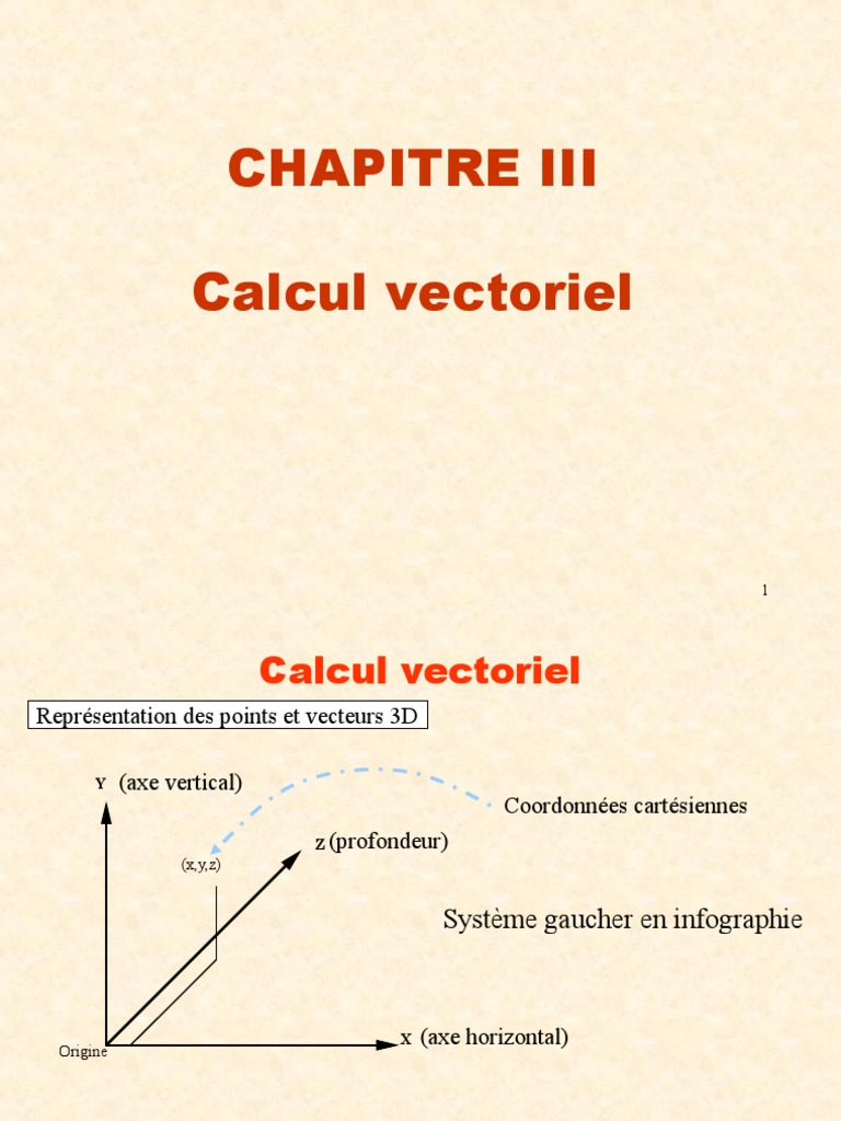 Calcul vectoriel en 3D : Concepts clés | PDF | Plan (Géométrie ...