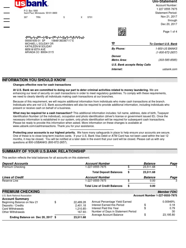 USBANK | PDF | Debit Card | Deposit Account
