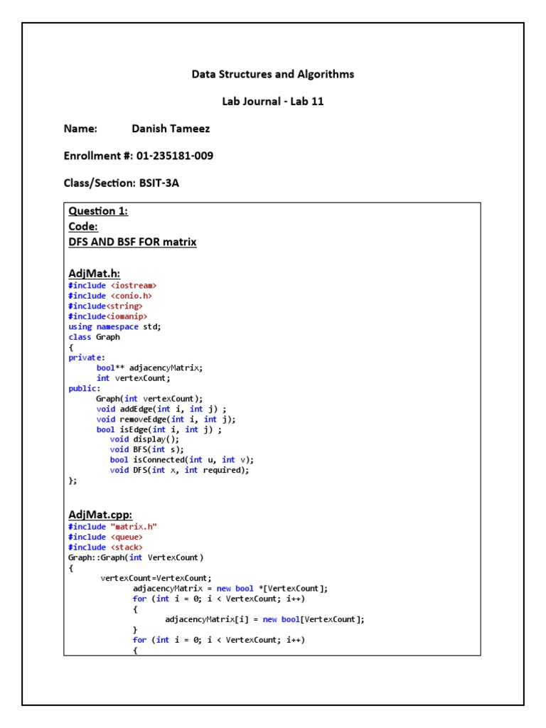 DFS AND BFS 11 - 12 | PDF | Discrete Mathematics | Graph Theory