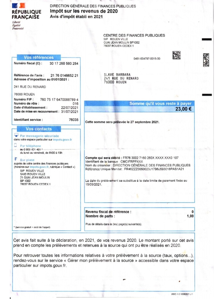 Avis D'imposition | PDF