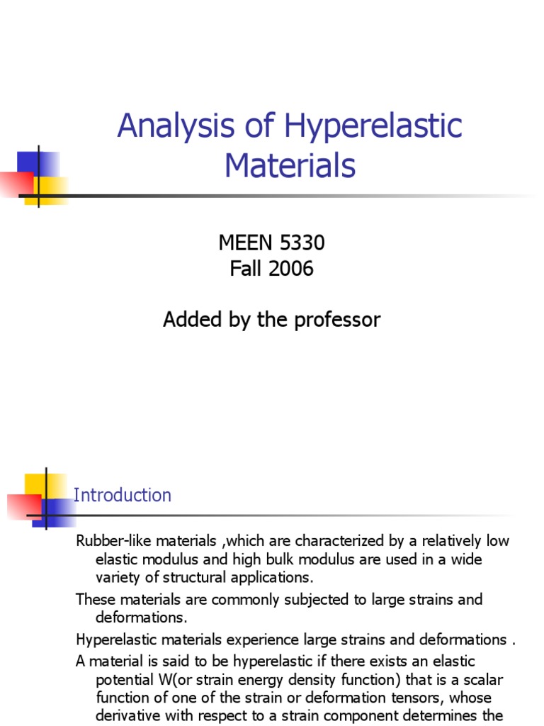 Hyper Elasticity Material | PDF | Materials Science | Elasticity (Physics)