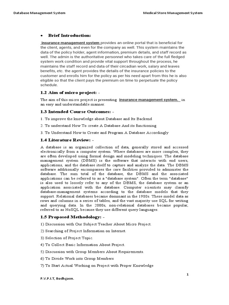 Insurance Management System Overview | PDF | Databases | Computing