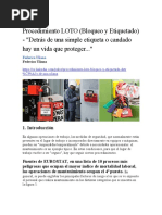 Procedimiento LOTO: Pasos Esenciales | PDF | Tecnología