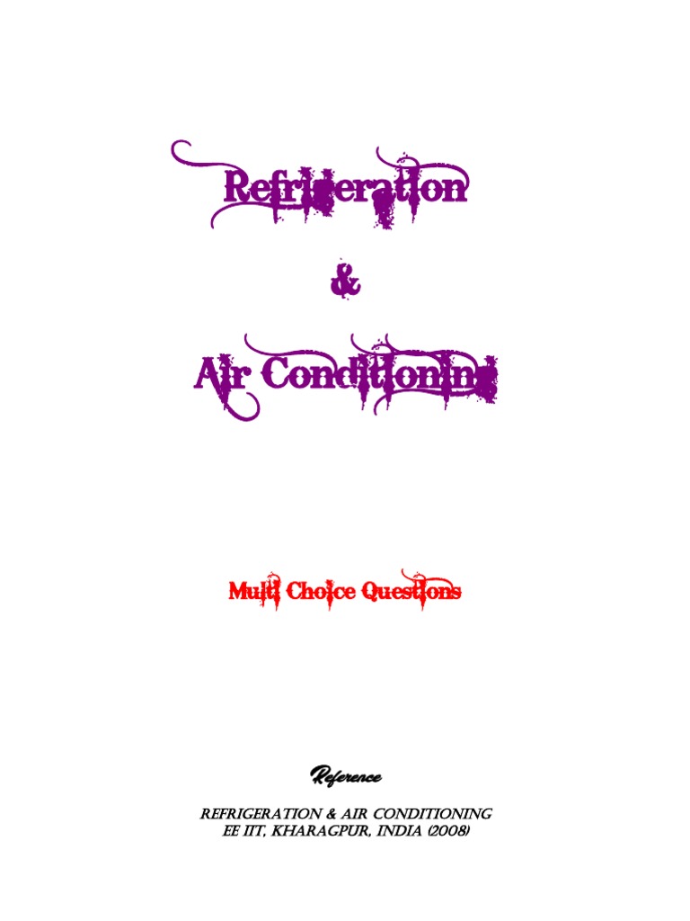 RAC MCQ Set 1 | PDF | Refrigerator | Heat Transfer