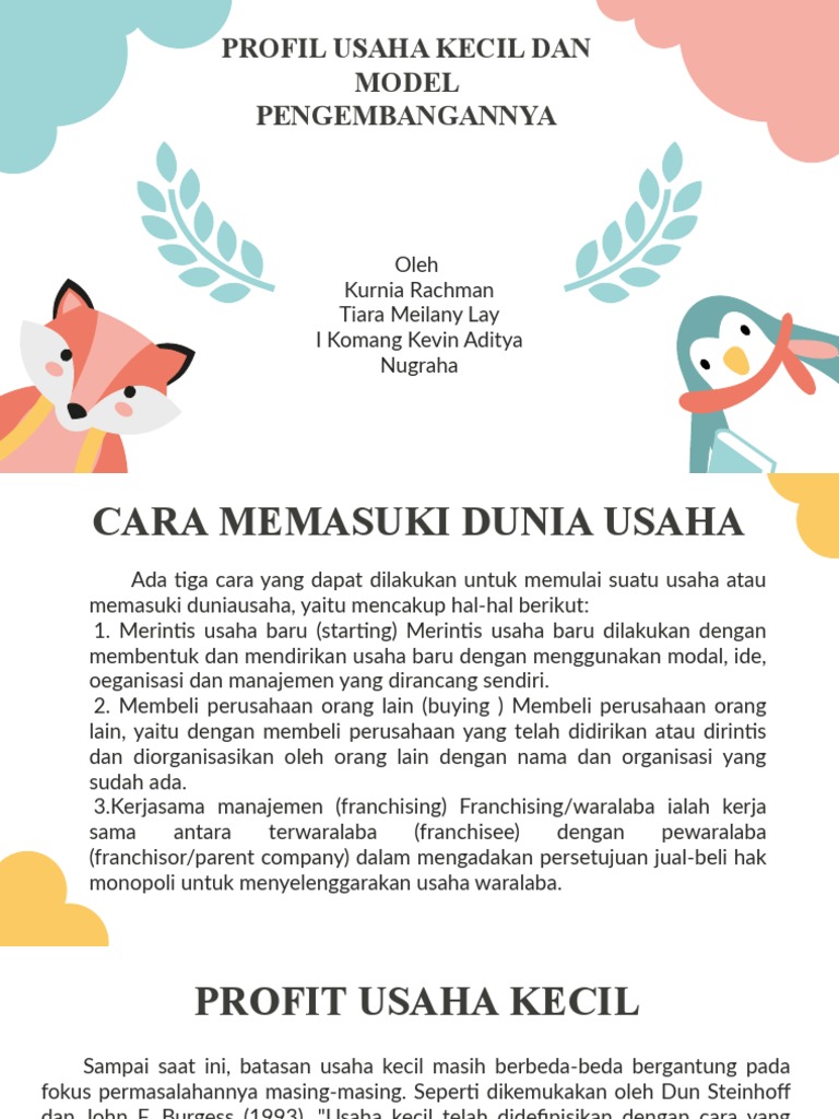Profil dan Pengembangan Usaha Kecil | PDF