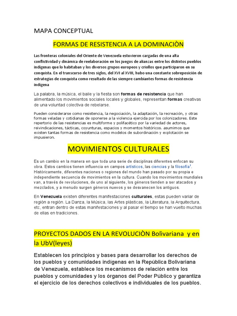 MAPA CONCEPTUAL Pensamiento Decolonial | PDF | Venezuela