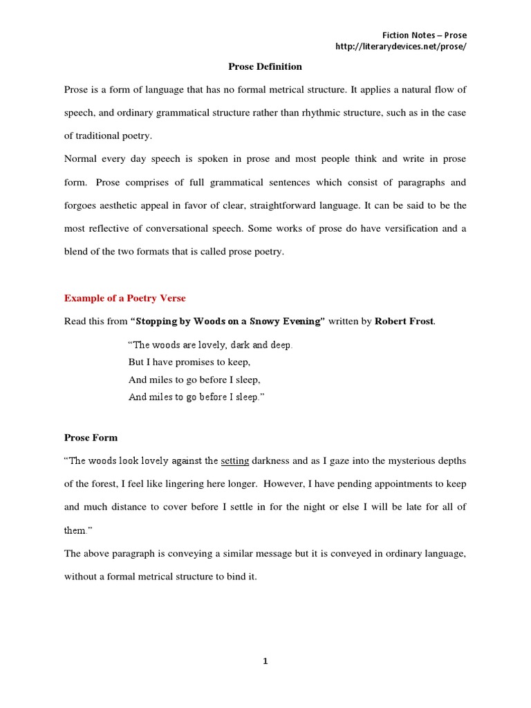 Prose Definition | PDF | Poetry | Prose