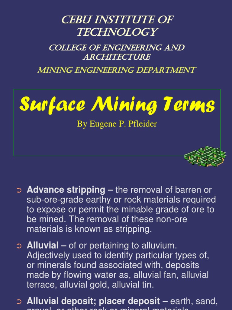Surface Mining Terms | PDF | Mining | Coal Mining
