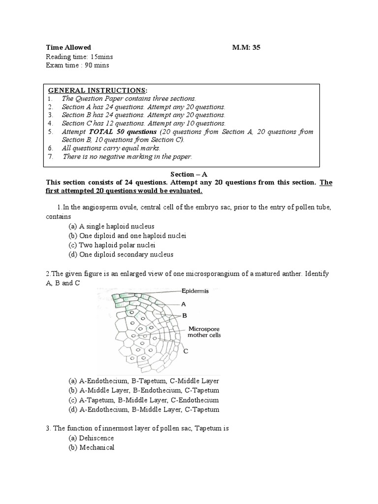 Practice Paper-3, Biology (2021-22) | PDF | Dna | Zygosity