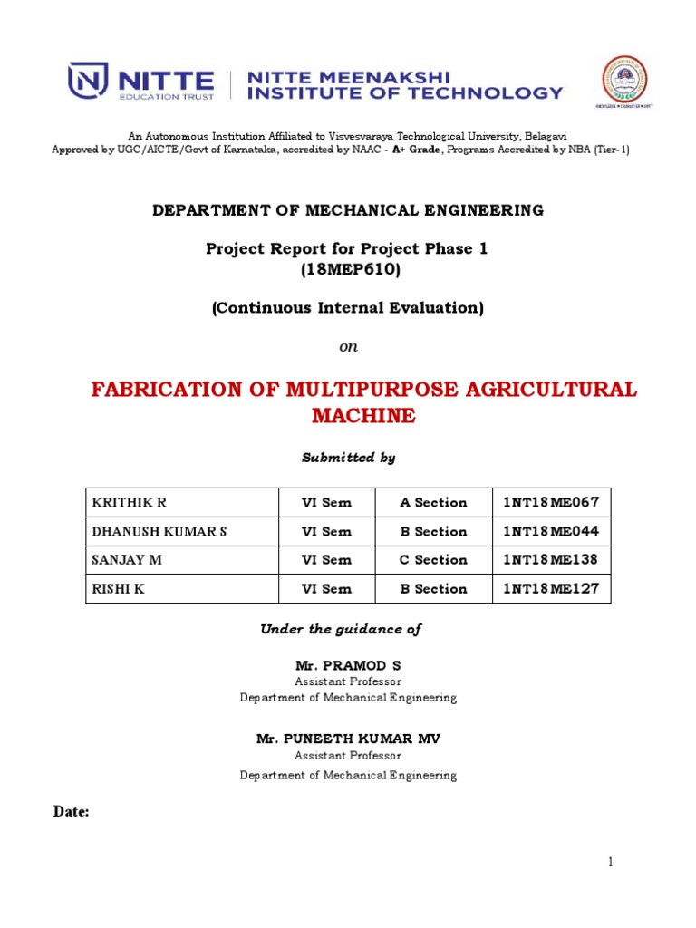 Fabrication of Multipurpose Agricultural Machine | PDF | Agriculture ...