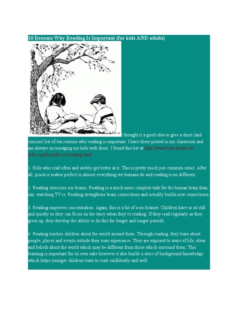 10 Reasons Why Reading Is Important | PDF | Memory | Vocabulary