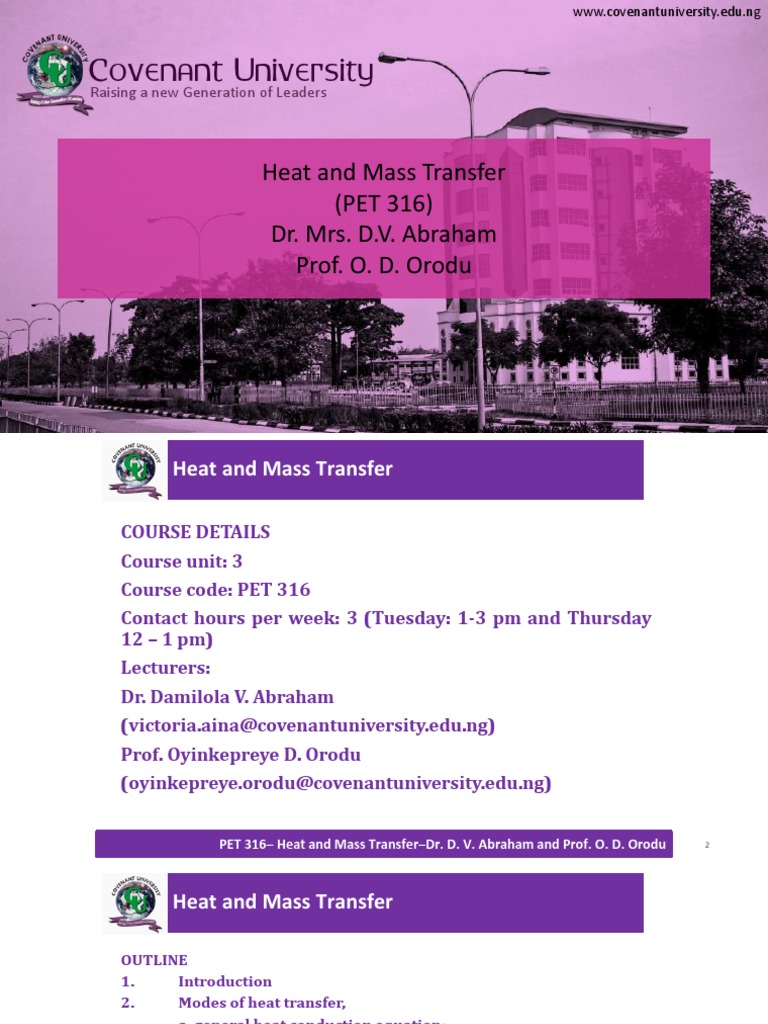Heat Transfer Course Overview | PDF | Thermal Conduction | Heat Transfer