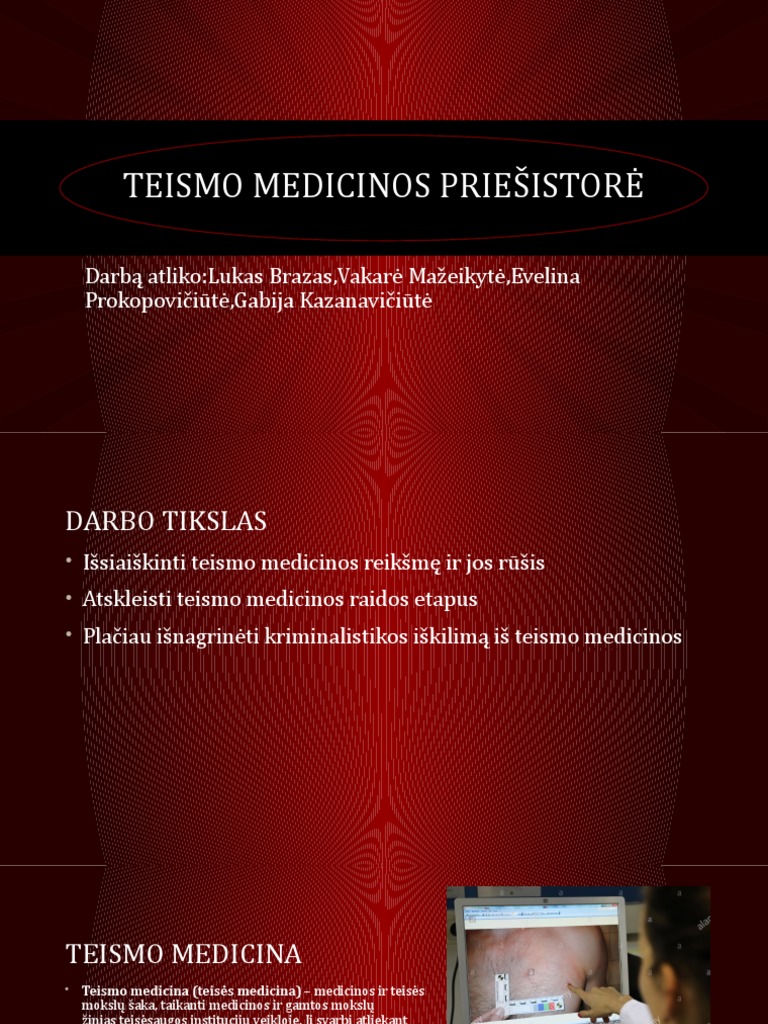 Teismo Medicinos Priešistorė 3 GR | PDF