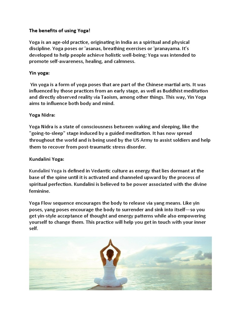 Benefits of Yoga for Health and Well-being | PDF | Yoga | Asana