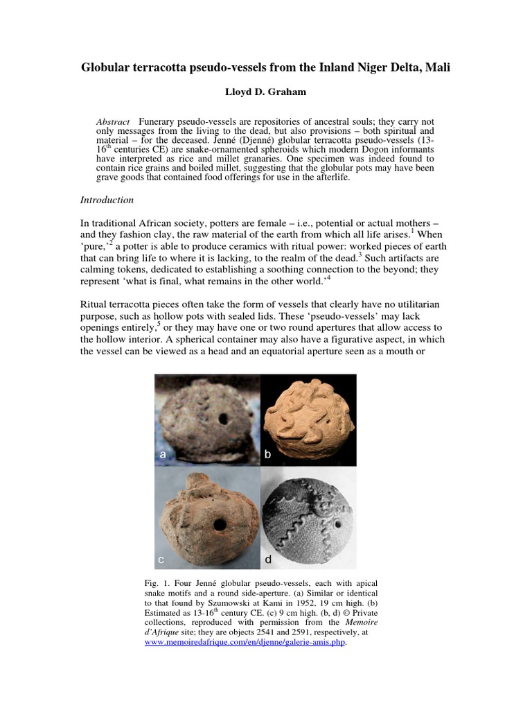 Globular Terracotta Pseudo-Vessels From The Inland Niger Delta, Mali ...