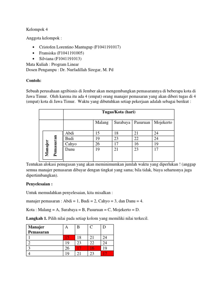 Contoh Penugasan Kel 4 | PDF