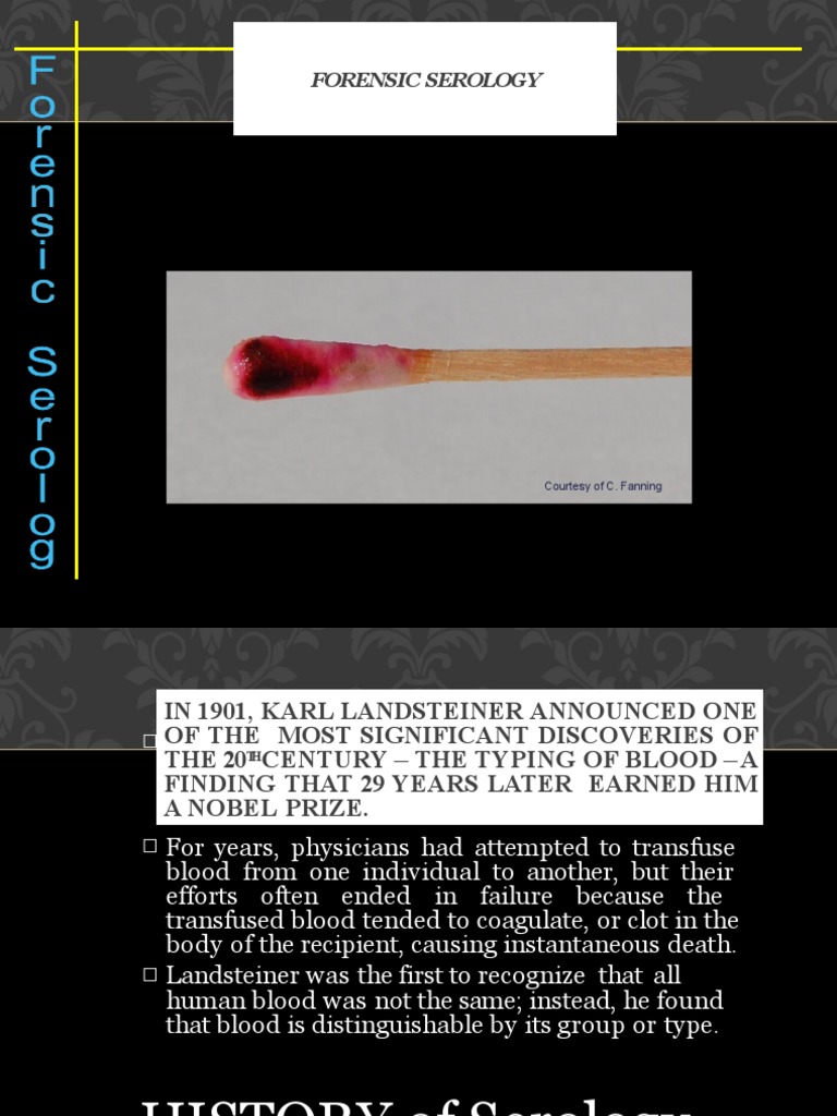 Forensic Serology: Courtesy of C. Fanning | PDF | Blood Type | Immunoassay
