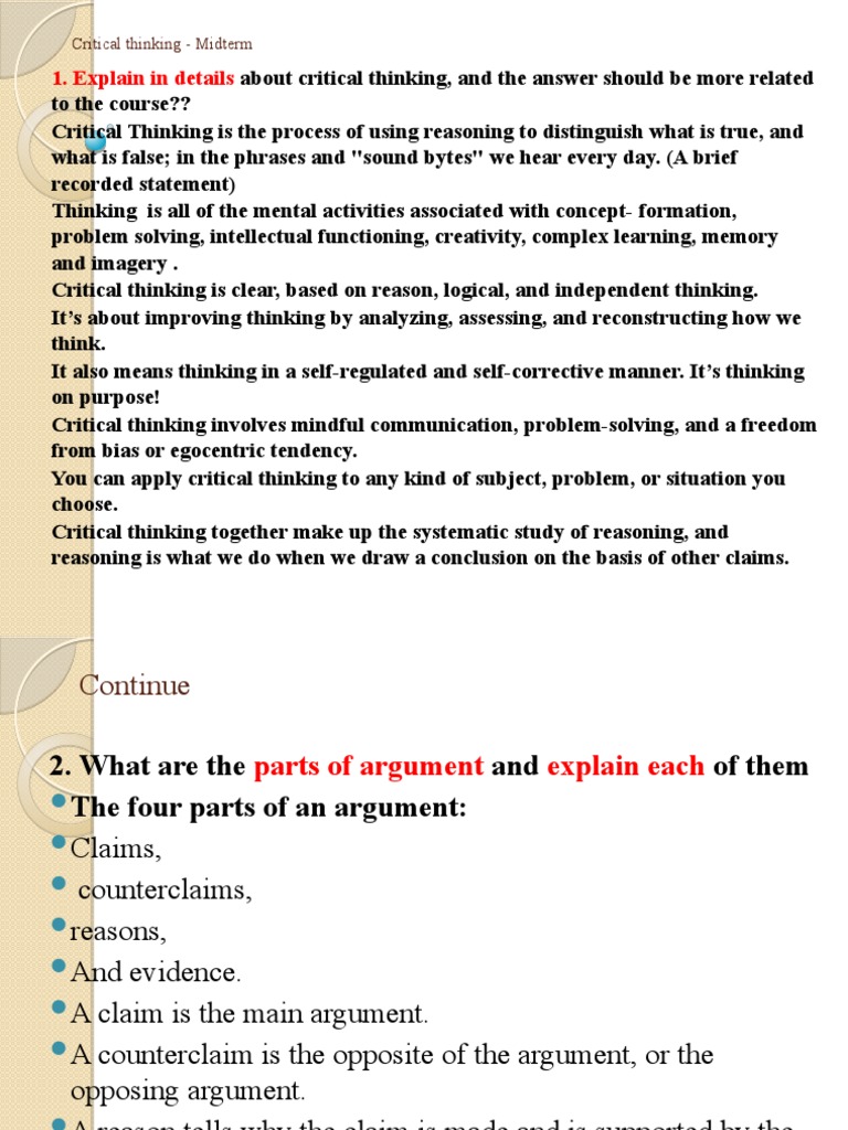 Understanding Critical Thinking Concepts | PDF | Critical Thinking ...