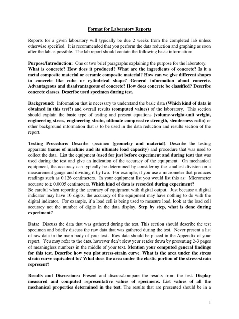 Format For Laboratory Reports Lab03 | PDF | Deformation (Engineering) | Mechanical Engineering
