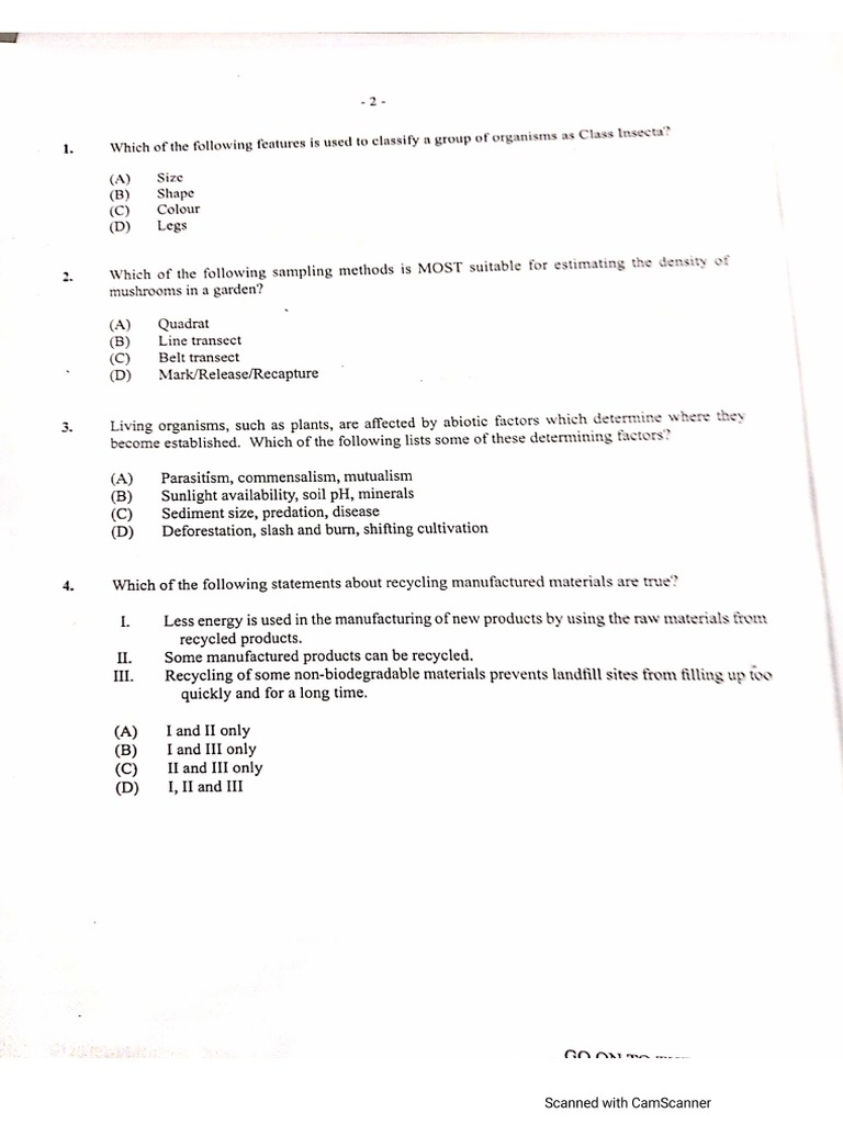 Csec Biology 2020 | PDF