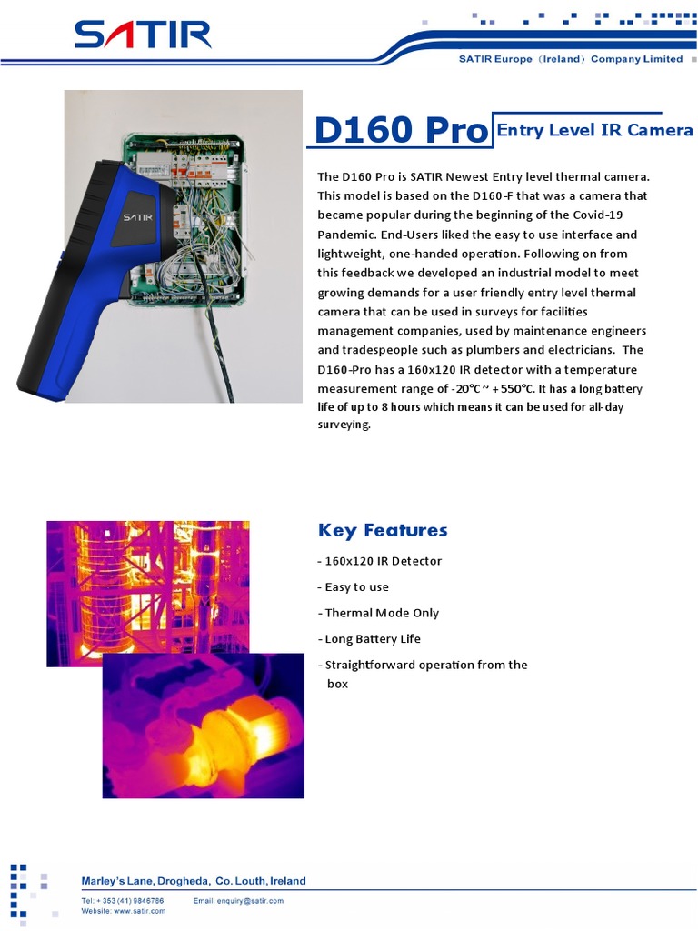 D160 Pro: Key Features | PDF | Infrared | Camera