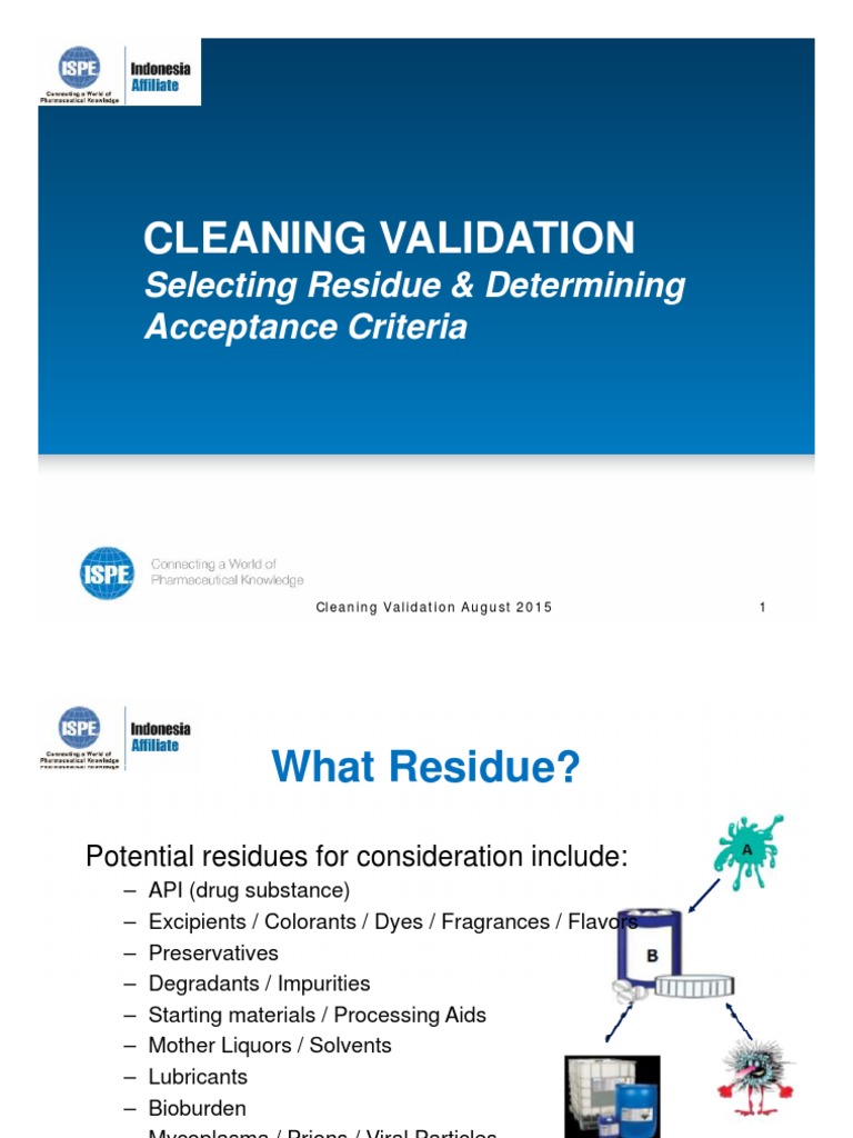 Cleaning Validation Criteria Guide | PDF | Chemistry | Dose (Biochemistry)