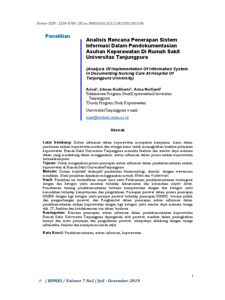Penerapan Sistem Informasi Keperawatan | PDF | Sains & Matematika | Pengembangan Diri