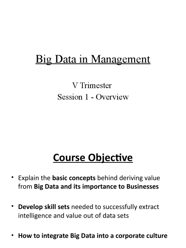 BDM Unit I Slides Part 1 | PDF | Big Data | Analytics