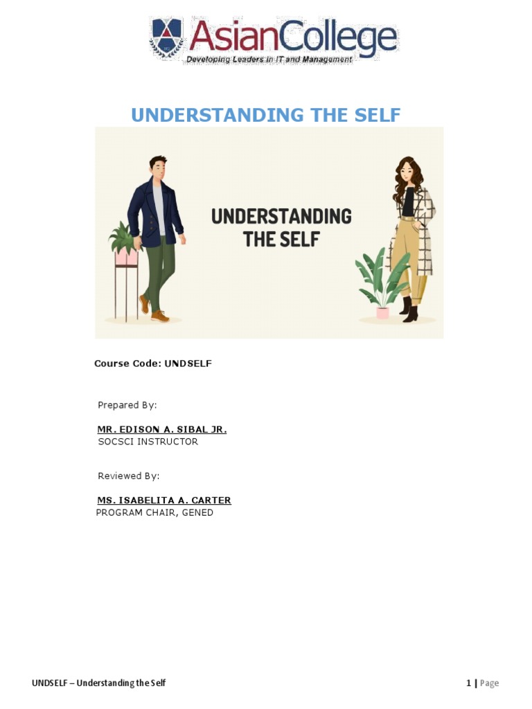 Understanding The Self: Course Code: UNDSELF | PDF | Mind | Self
