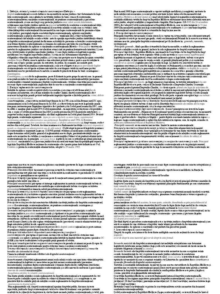 Drept Contraventional Copiute Examen Conspecte MD - Compress | PDF